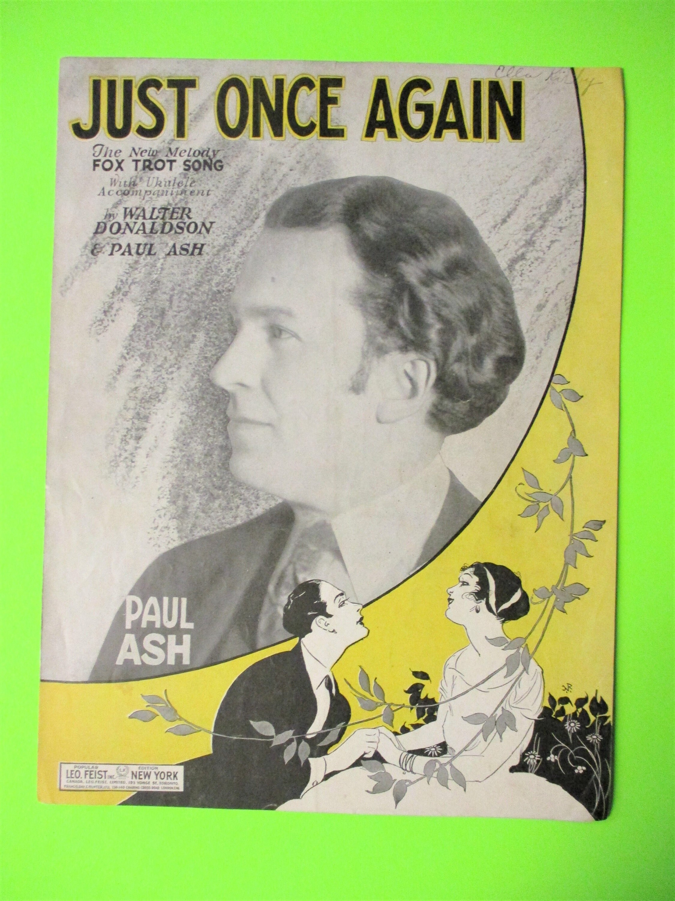 Just Once Again by Walter Donaldson and Paul Ash - 1927 Antique Sheet ...