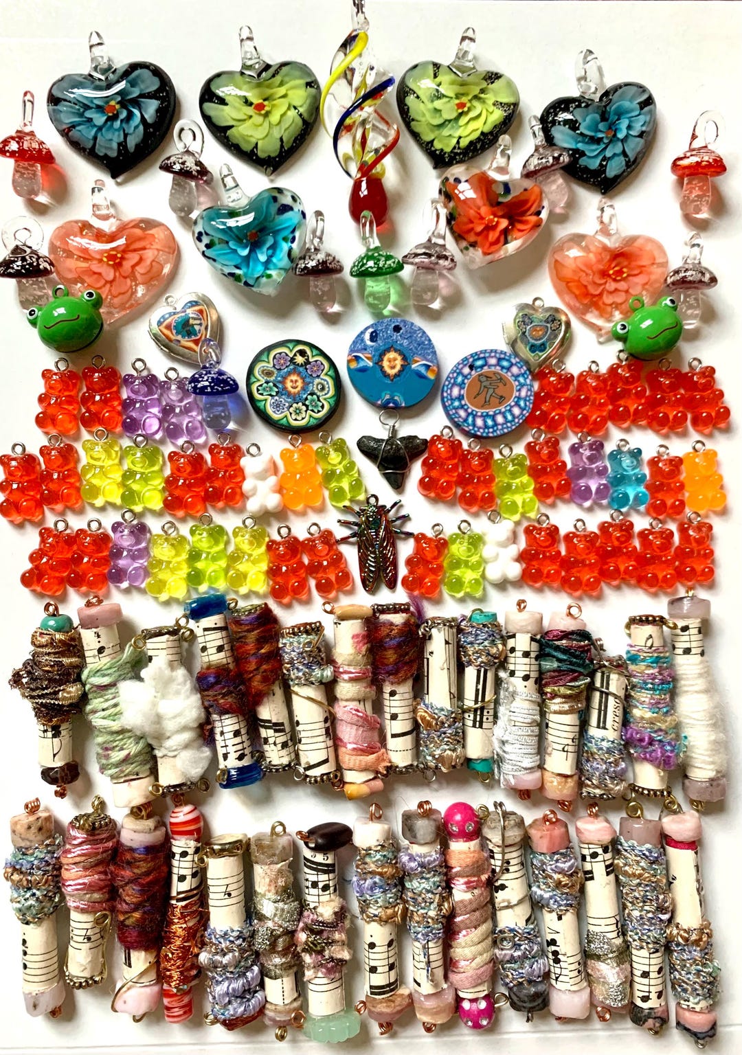 Grade B 100 Pendants, Journal Charms Assorted Materials - Etsy