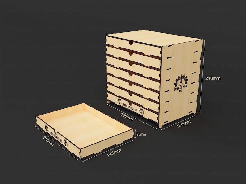Drawer Storage Box Laser Cutting Files, Laser Cutting Cdr, Dxf, Pdf ...