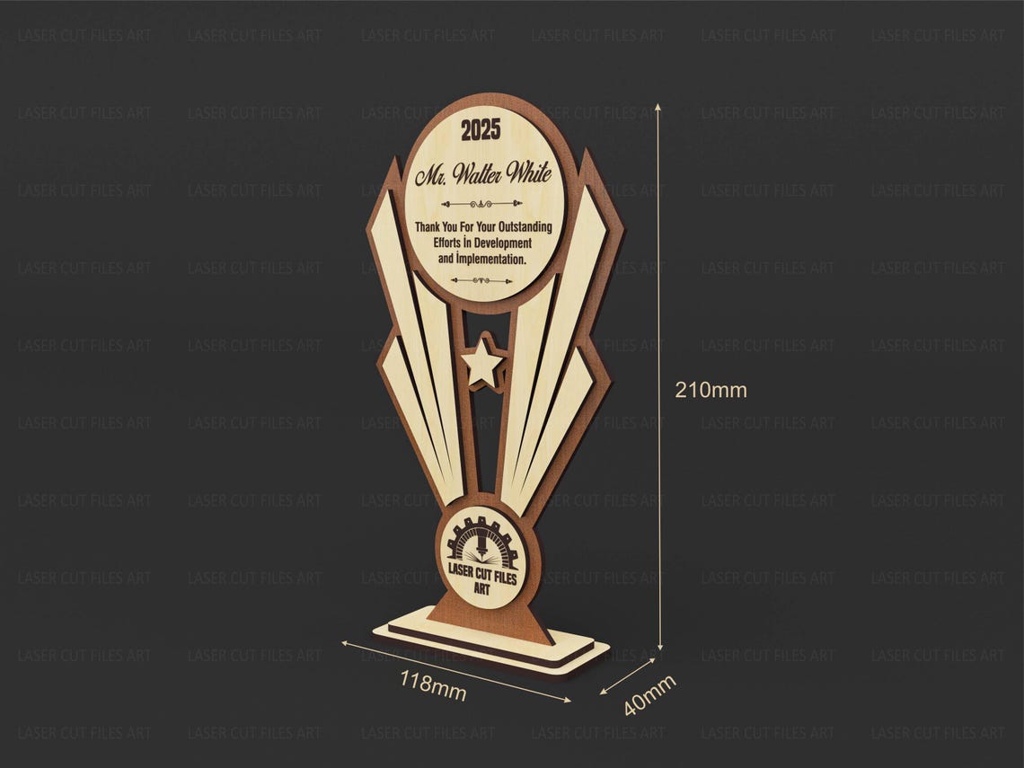 Award Trophy Laser Cutting Files, Laser Cutting Cdr, Dxf, Pdf, Svg ...