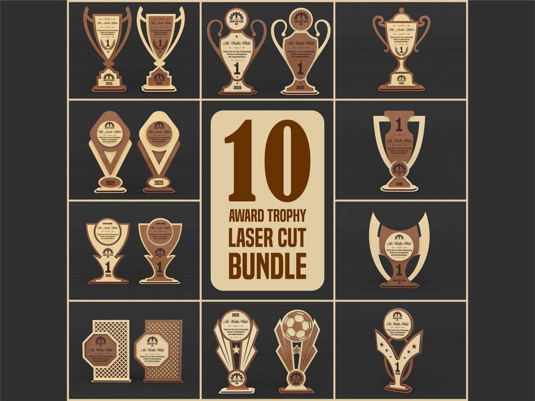Award Trophy Bundle Laser Cutting Files, Laser Cutting Cdr, Dxf, Pdf ...
