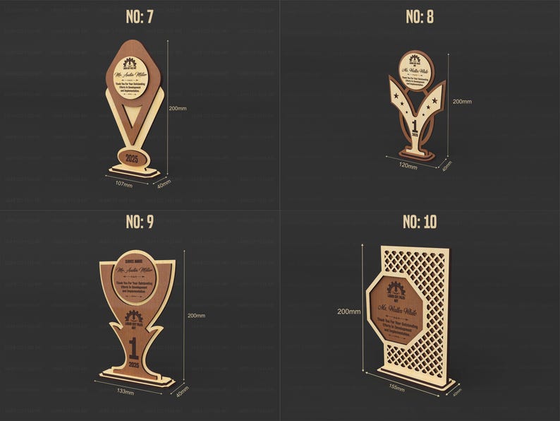 Award Trophy Bundle Laser Cutting Files, Laser Cutting Cdr, Dxf, Pdf ...