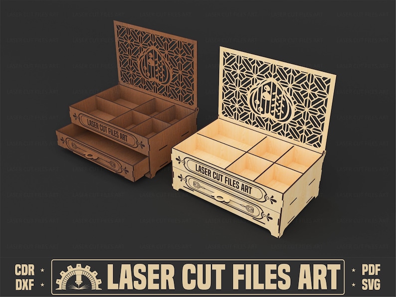 Chest of Drawers Box Laser Cutting Files, Jewelry Box Laser Cutting Cdr ...