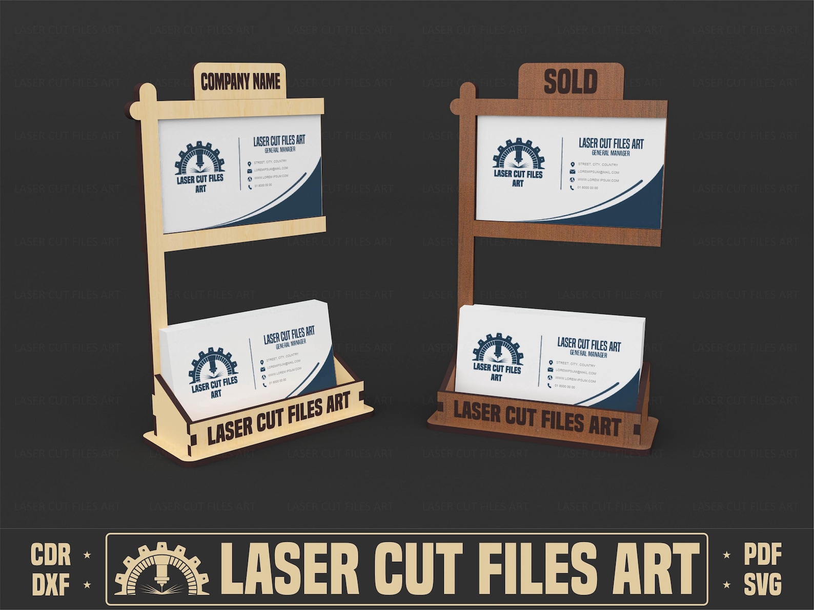 Business Card Holder Laser Cutting Files, Laser Cutting Cdr, Dxf, Pdf ...
