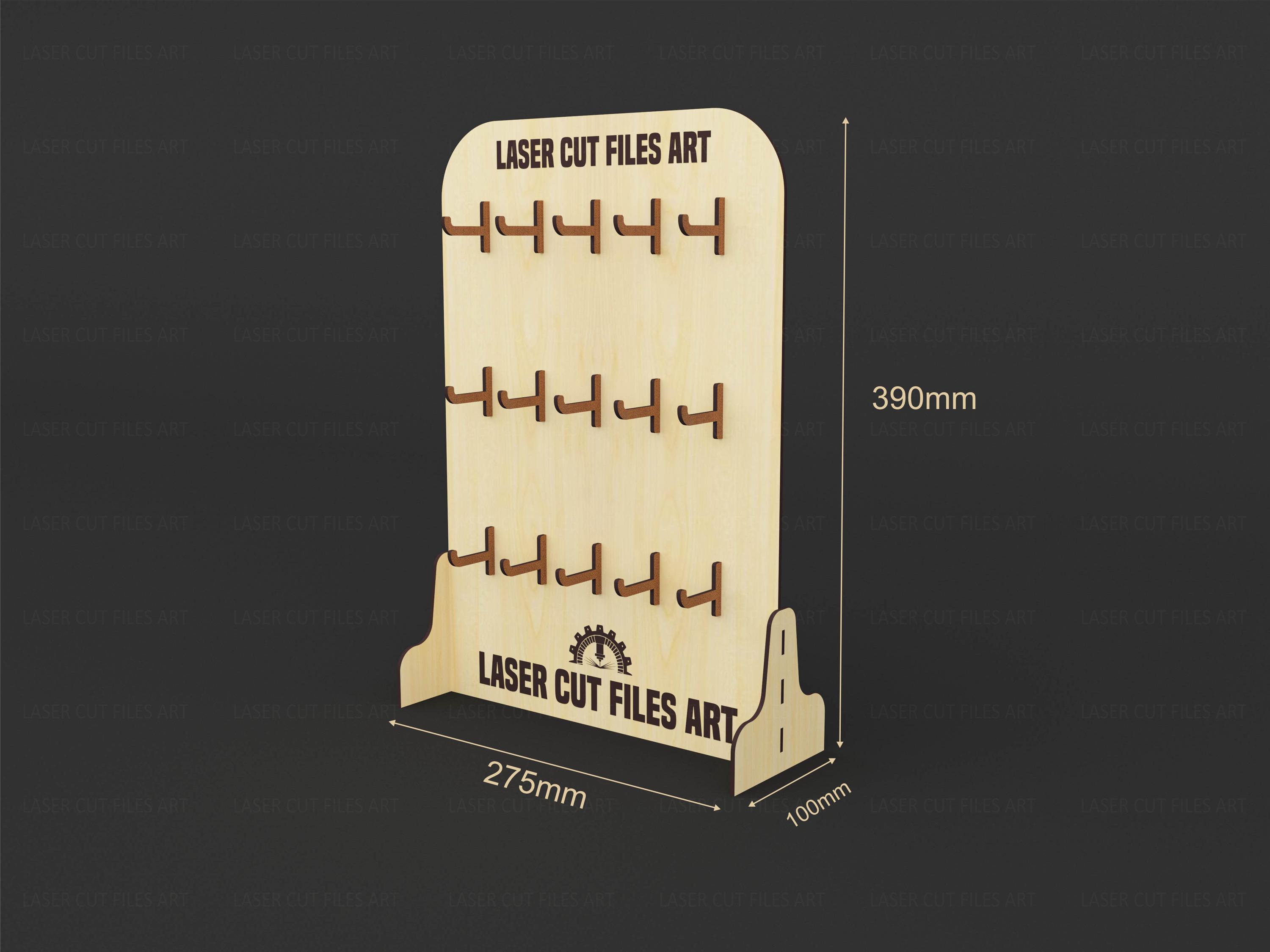 Keychain Display Stand Laser Cutting Files, Laser Cutting Cdr, Dxf, Pdf ...