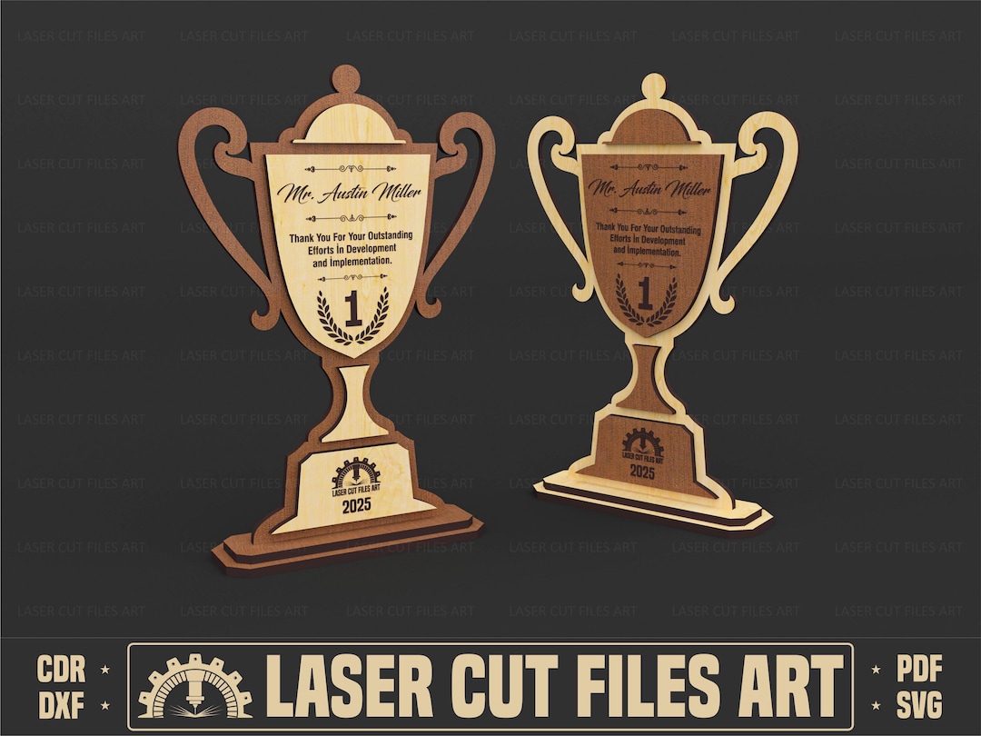 Award Trophy Laser Cutting Files, Laser Cutting Cdr, Dxf, Pdf, Svg ...
