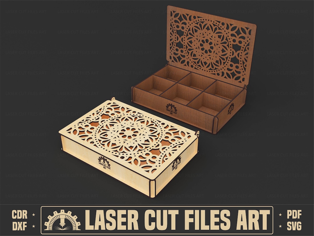 Decorative Storage Box Laser Cutting Files, Laser Cutting Cdr, Dxf, Pdf ...