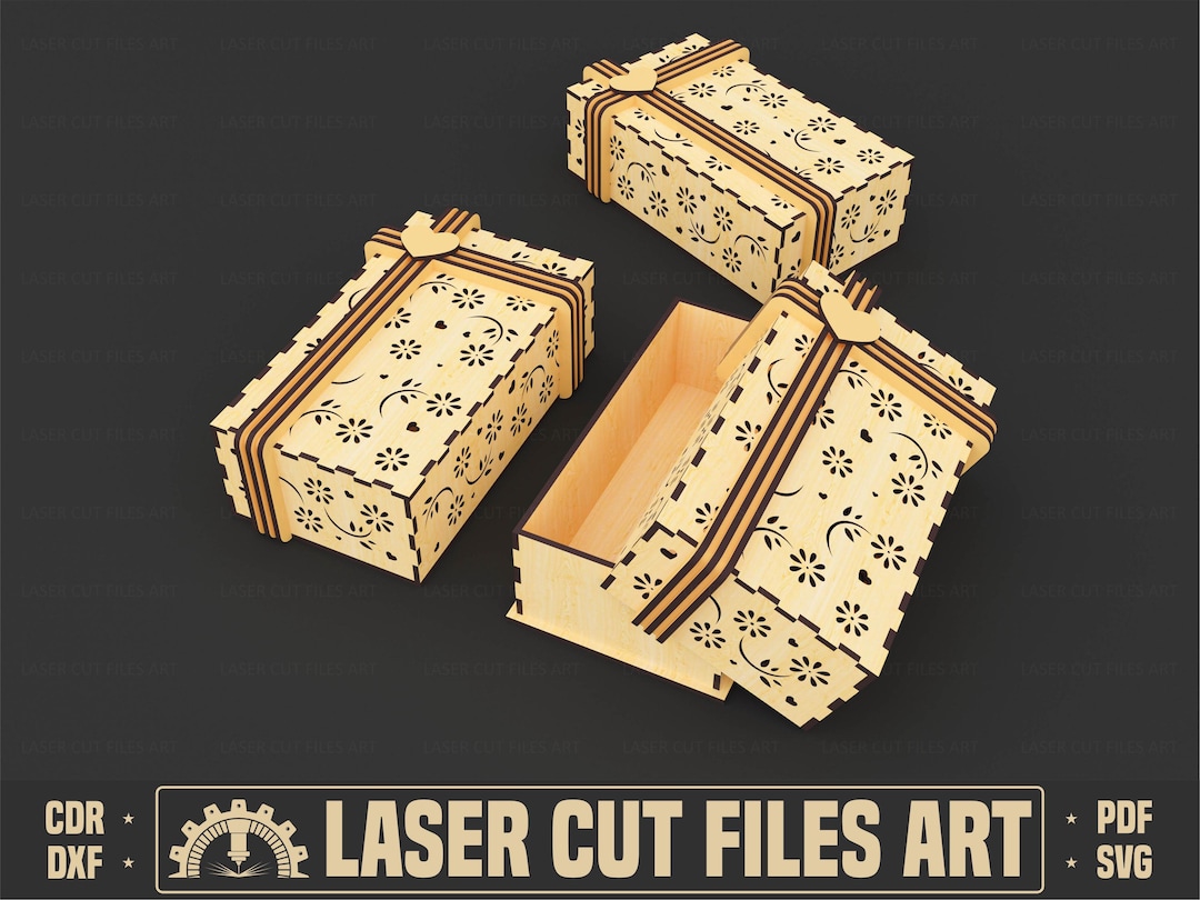 Decorative Gift Box Laser Cutting Files, Laser Cutting Cdr, Dxf, Pdf ...