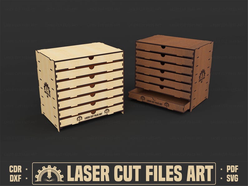 Drawer Storage Box Laser Cutting Files, Laser Cutting Cdr, Dxf, Pdf ...