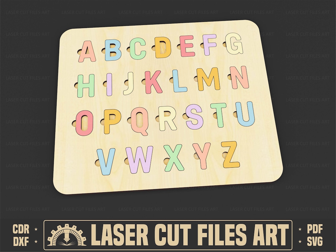 Alphabet Puzzle Laser Cutting Files, Laser Cutting Cdr, Dxf, Pdf, Svg ...