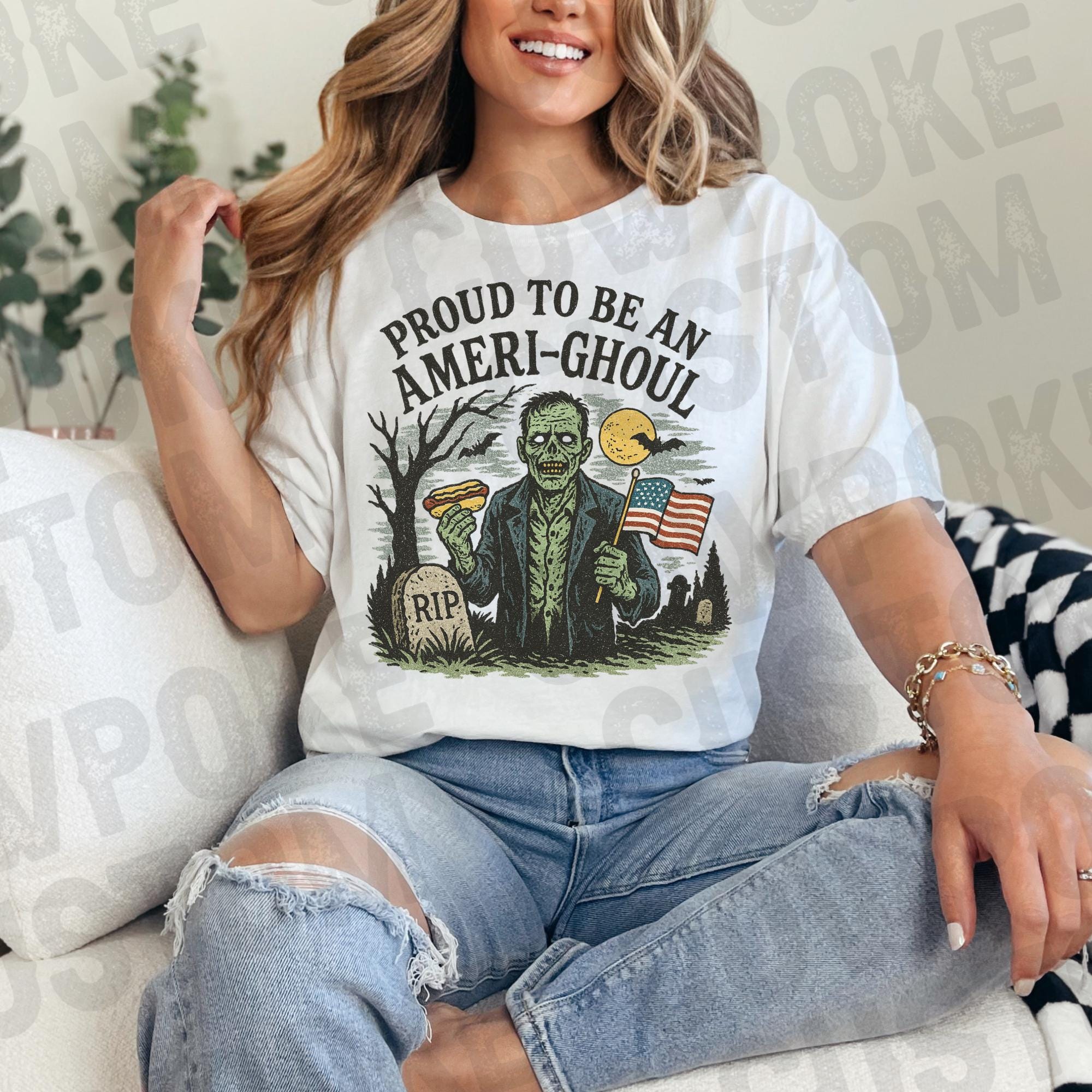 Ameri-ghoul Zombie 4th of July PNG | Funny Independence Day Design ...