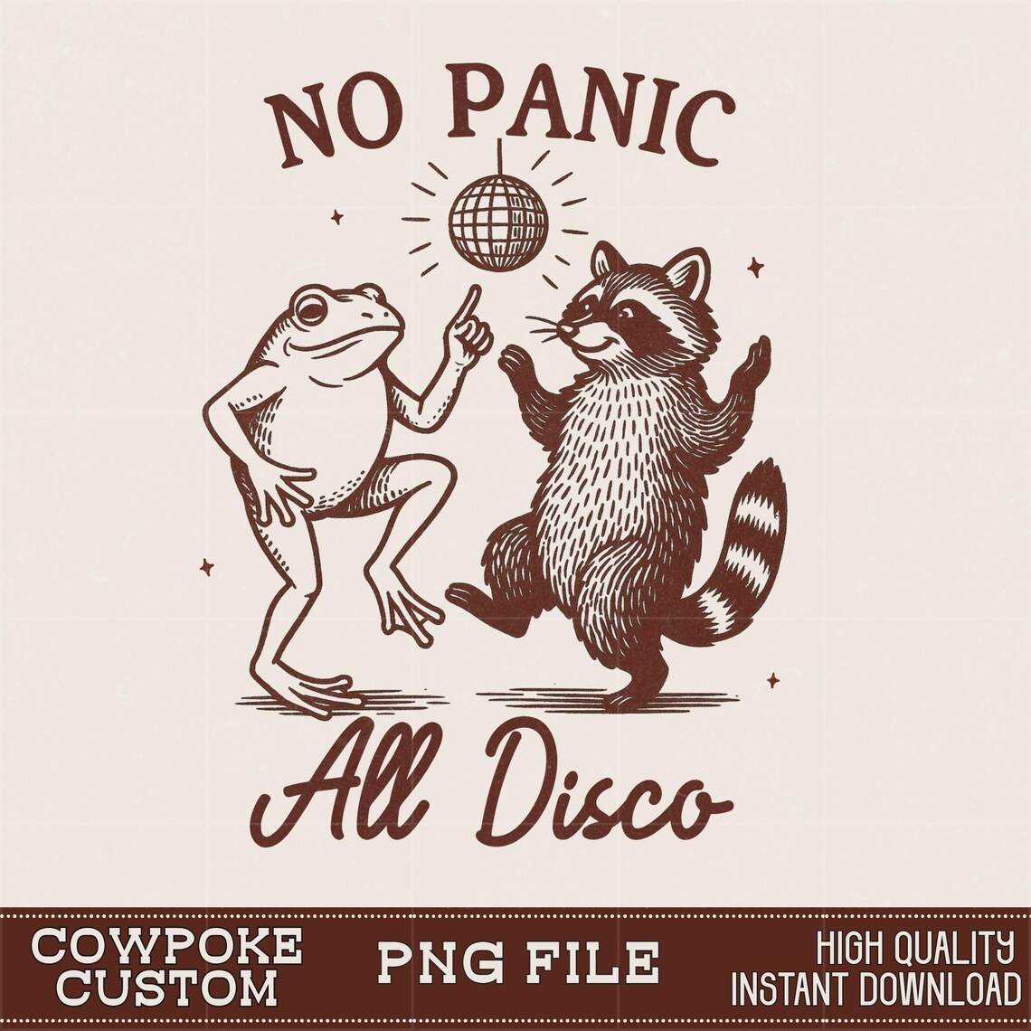 No Panic All Disco PNG | Retro Frog, Raccoon Design (digital Download ...