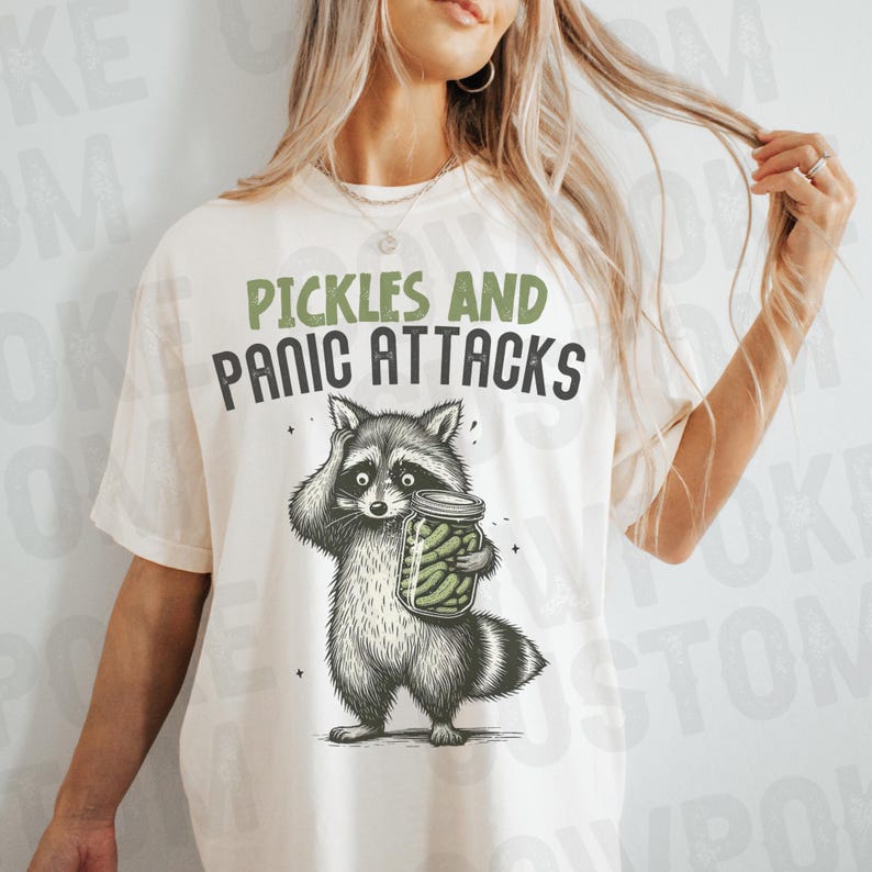 Pickles and Panic Attacks Raccoon PNG | Mental Health Design (digital ...