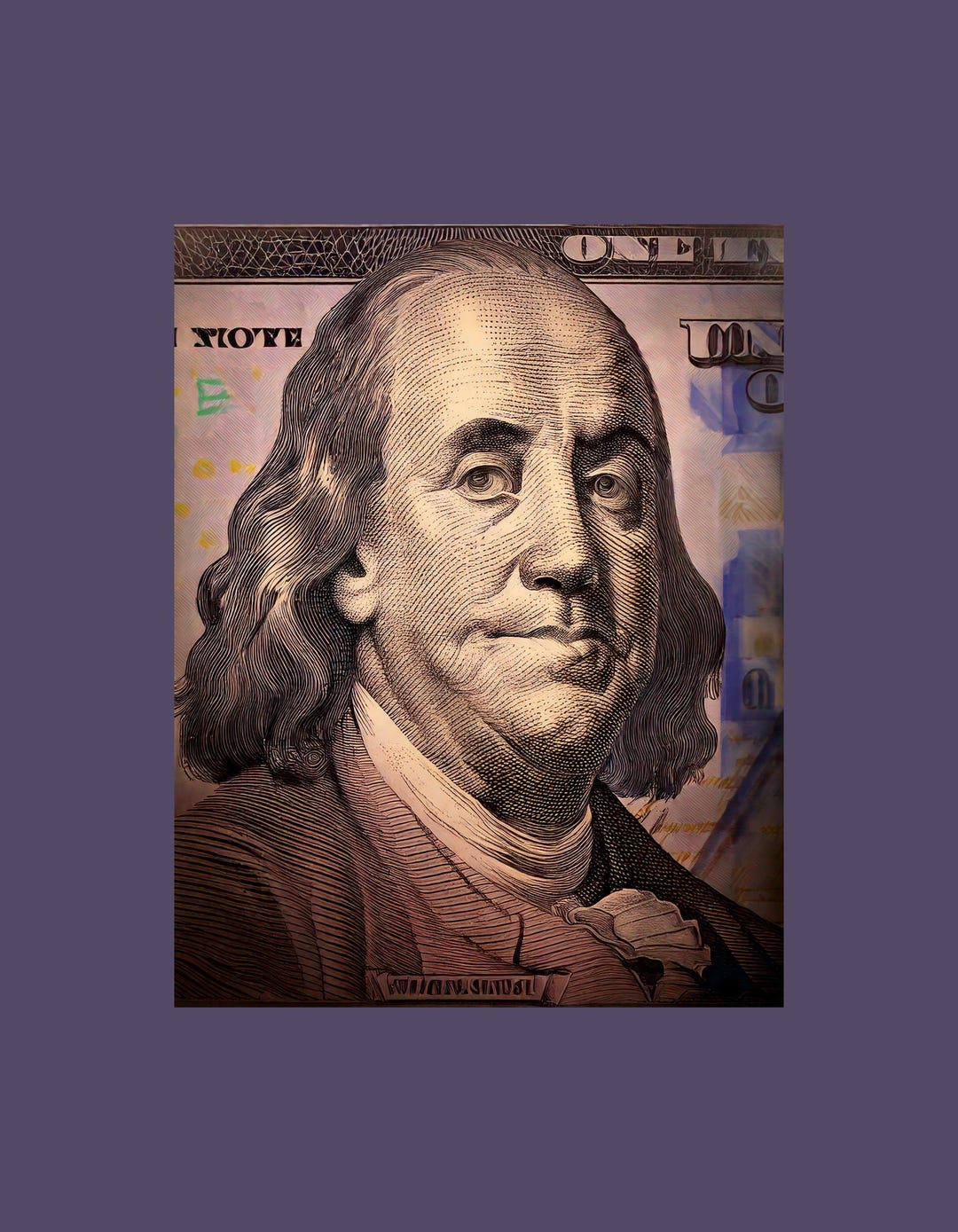 Benjamin Franklin Portrait Print - Vintage Oil Painting Style Wall Art ...