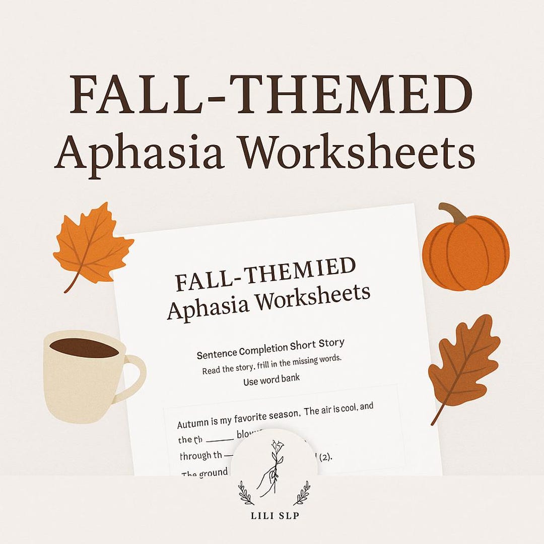 Aphasia Therapy Worksheet | Speech and Language Exercise | Printable ...