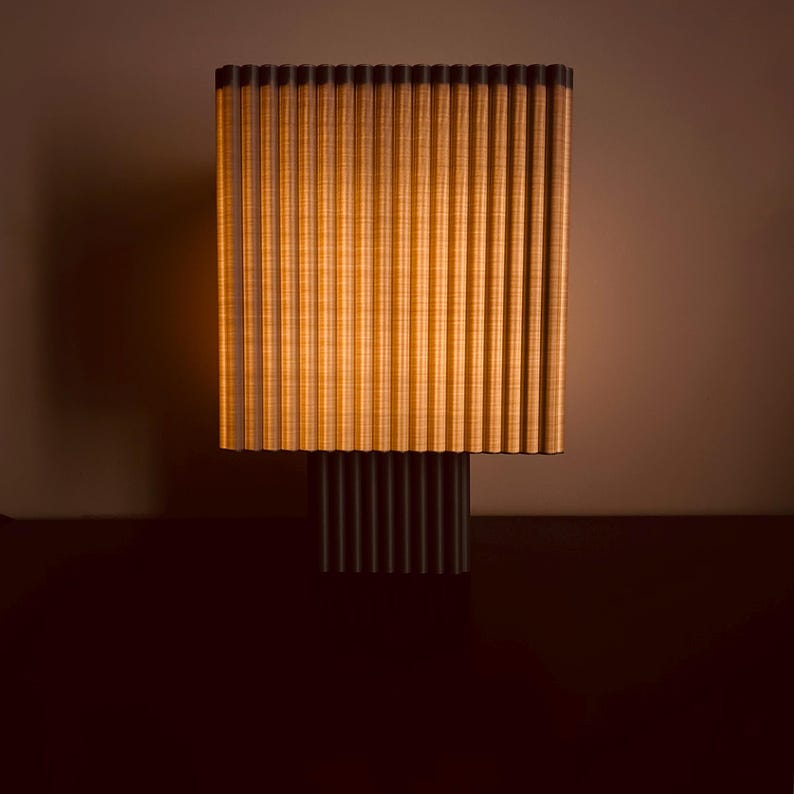 Post Modern Ribbed Table Lamp – Sculptural Ambient Bedside Light | US ...