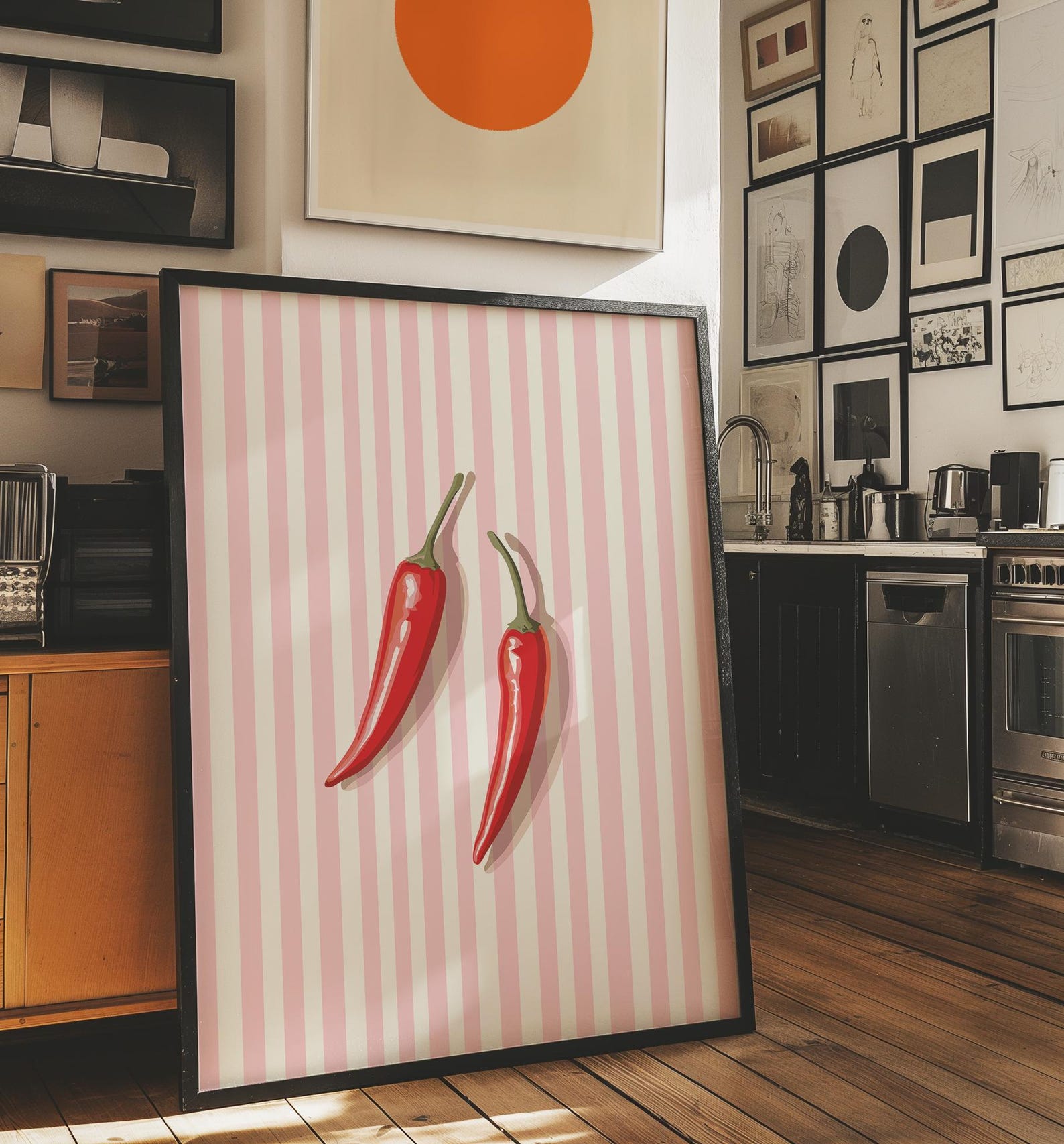 Chili Pepper Wall Art, Vintage Chili Pepper Print, Trendy Retro Poster ...