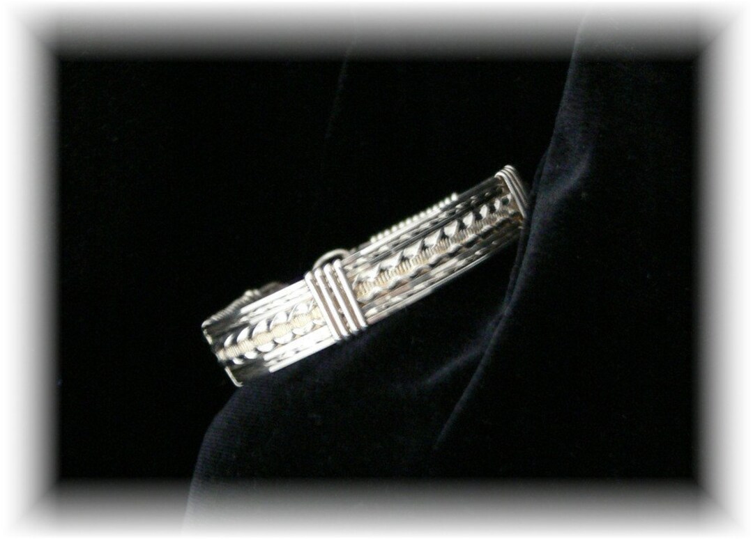 Sterling Silver Double Rope Bangle Bracelet - Etsy