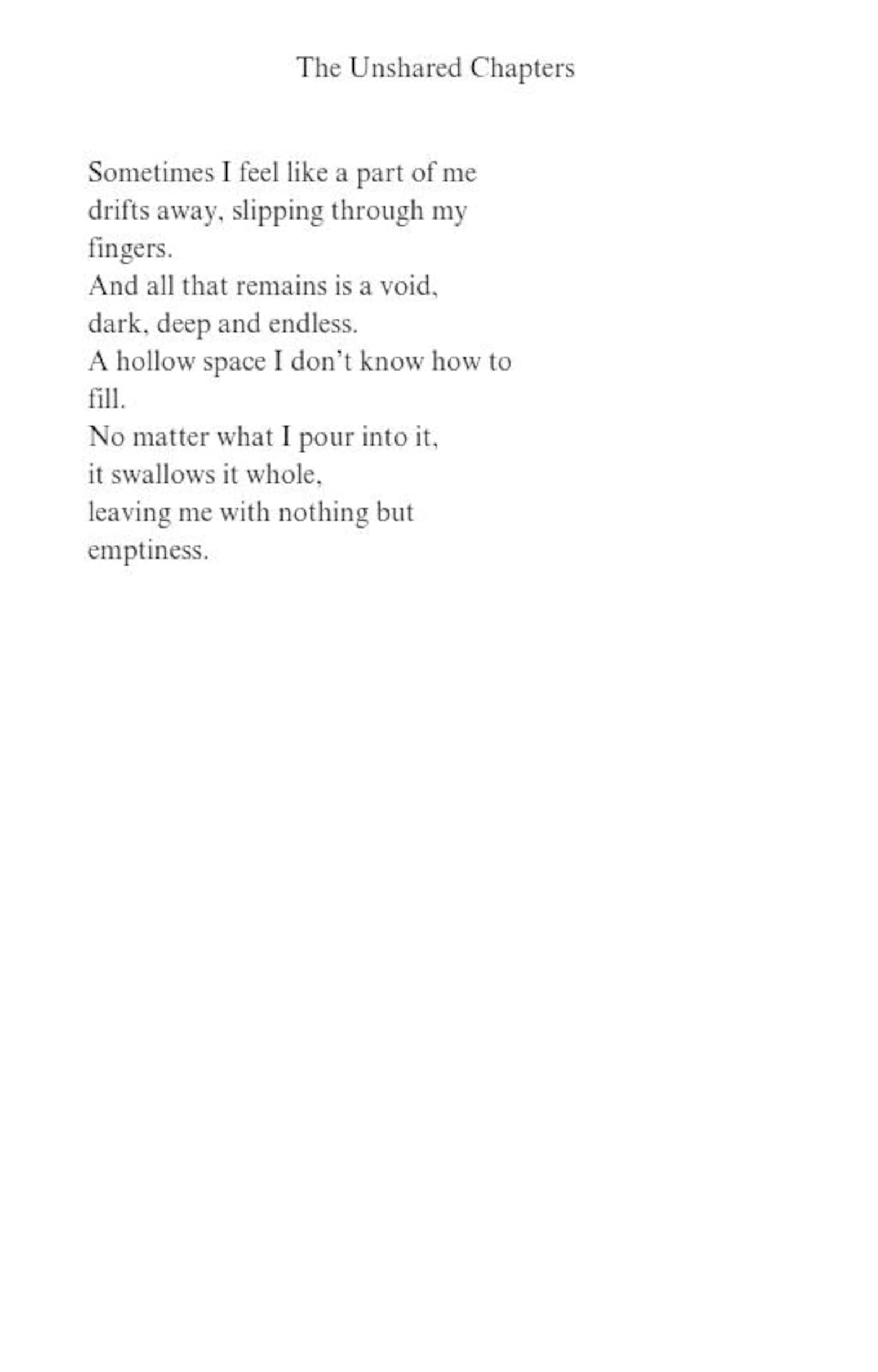 The Unshared Chapters | Digital Poetry Book PDF | Emotional & Healing ...