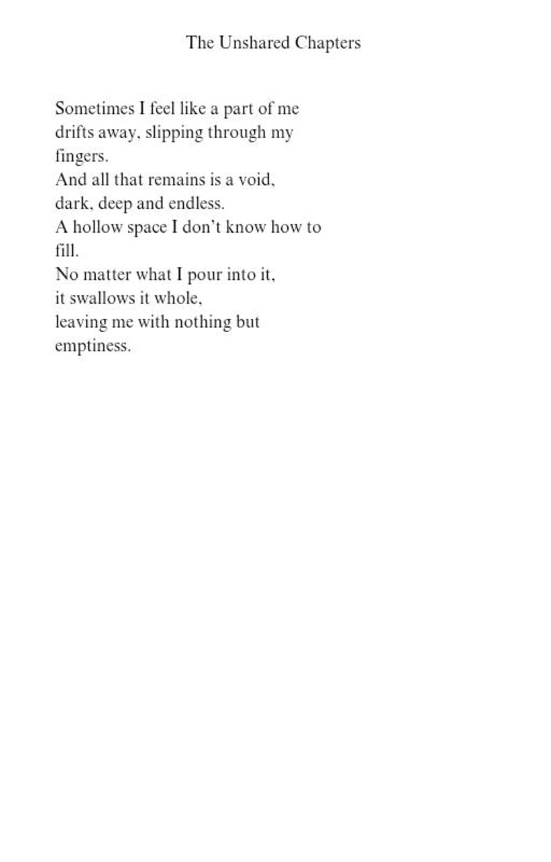 The Unshared Chapters | Digital Poetry Book PDF | Emotional & Healing ...
