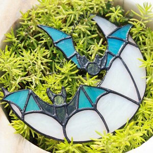 Moon Bat Stained Glass Window Hangings, Stained Glass Suncatcher, Sun ...