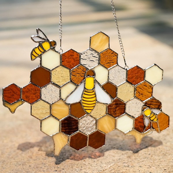 Honeycomb Stained Glass - Etsy