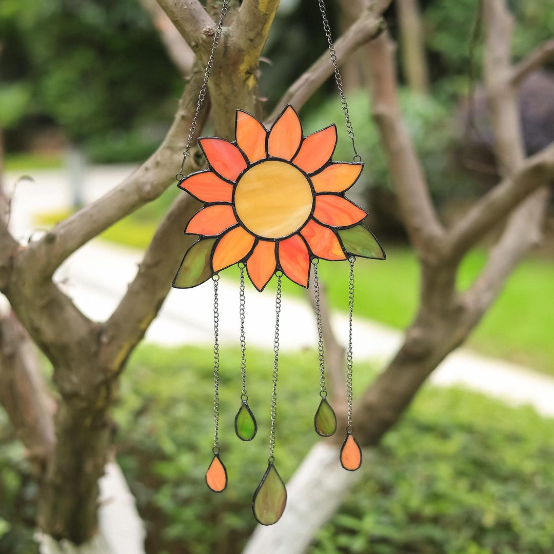 Stained Glass Sunflower Window Hanging,sunflower Sun Catcher,gift for ...
