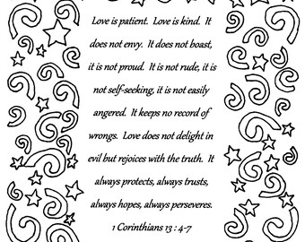Love Is Patient / 1 Corinthians 13 Bible Verse Calligraphy