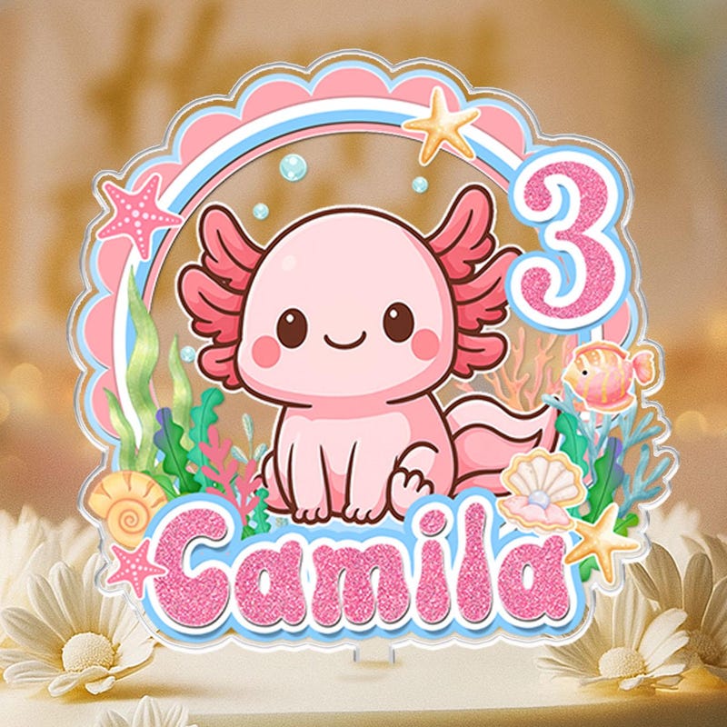 Party Axolotl Cake Topper - Etsy