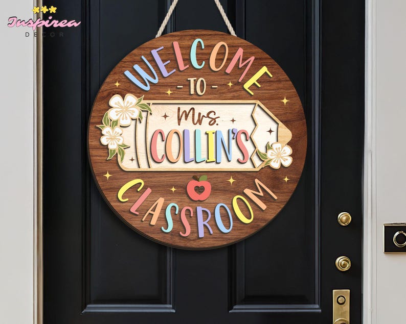 Personalized 3D Teacher Name Door Sign, Back to School Decor, Teacher ...