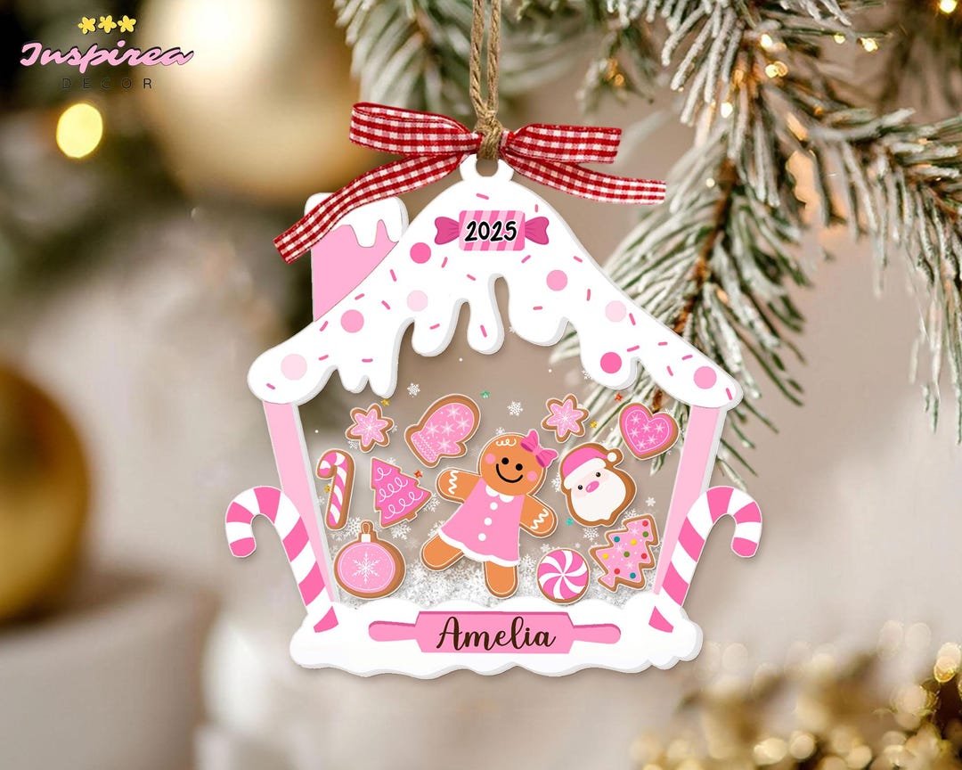 Personalized Gingerbread Kids Ornament, 2025 Boy Girl Christmas ...