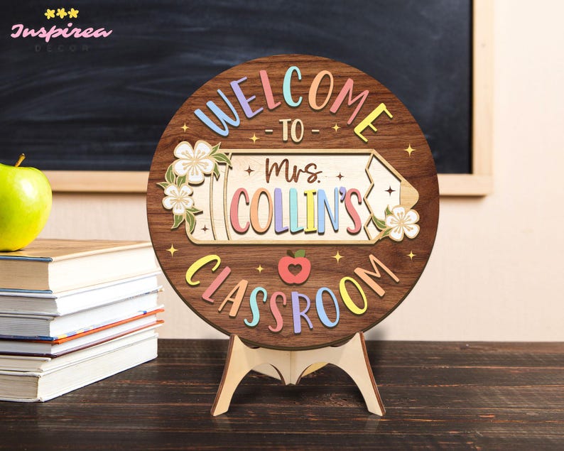 Personalized 3D Teacher Name Door Sign, Back to School Decor, Teacher ...
