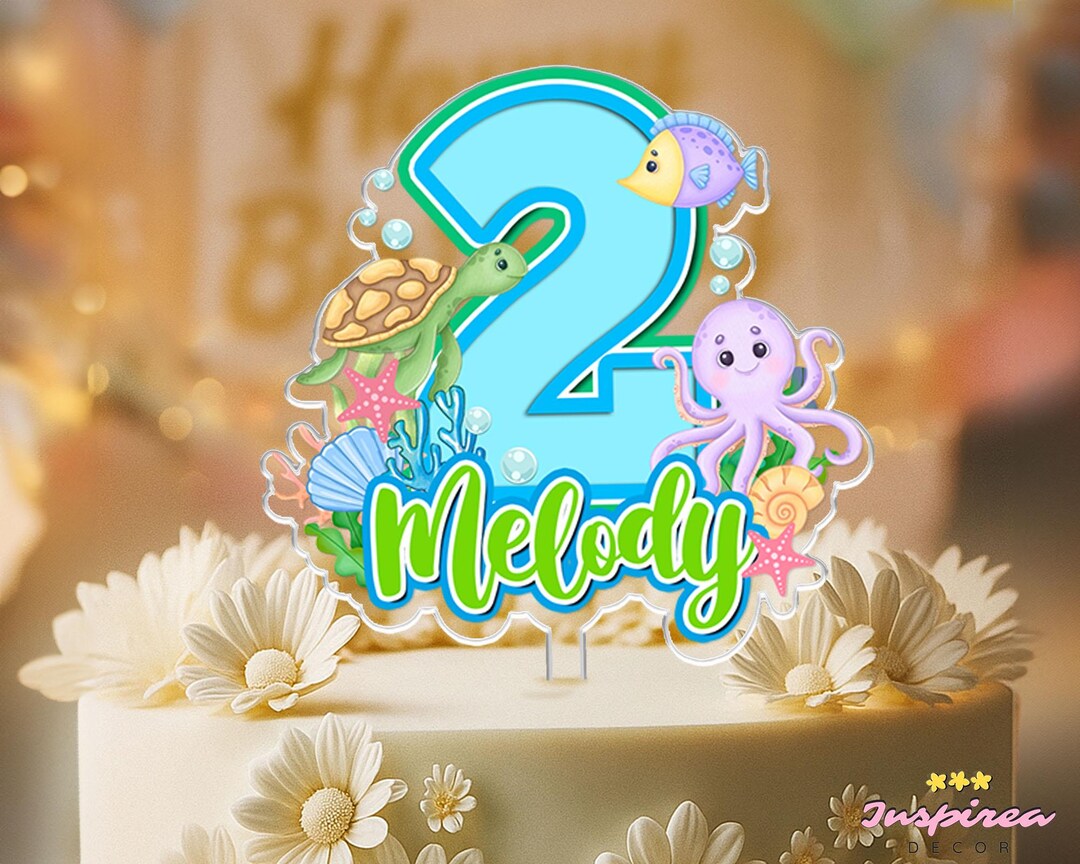 Sea Animals Cake Topper, Sea Animals Birthday Party Decor, Ocean Party ...