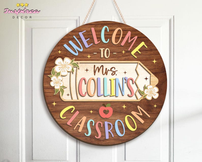 Personalized 3D Teacher Name Door Sign, Back to School Decor, Teacher ...