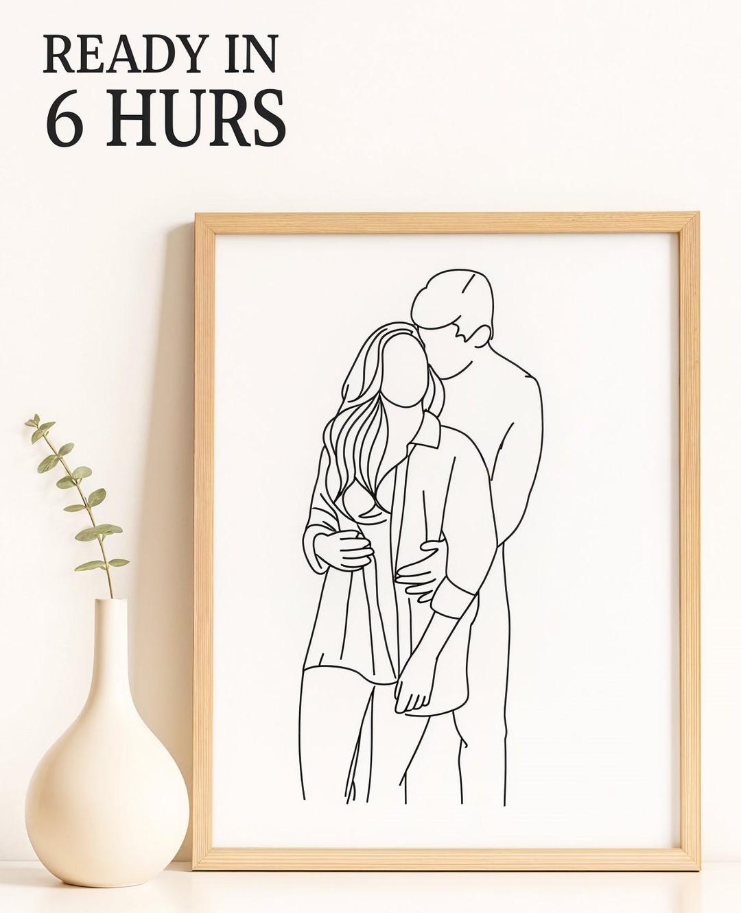 Custom Couple Boudoir Line Drawing From Photo, Romantic Outline ...