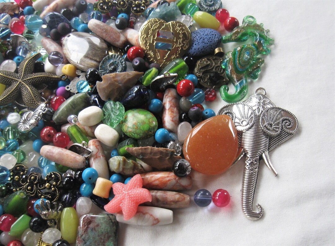 Bead Combo, Jewelry Making Beads, Wholesale Lot, Gemstone Glass Metal ...