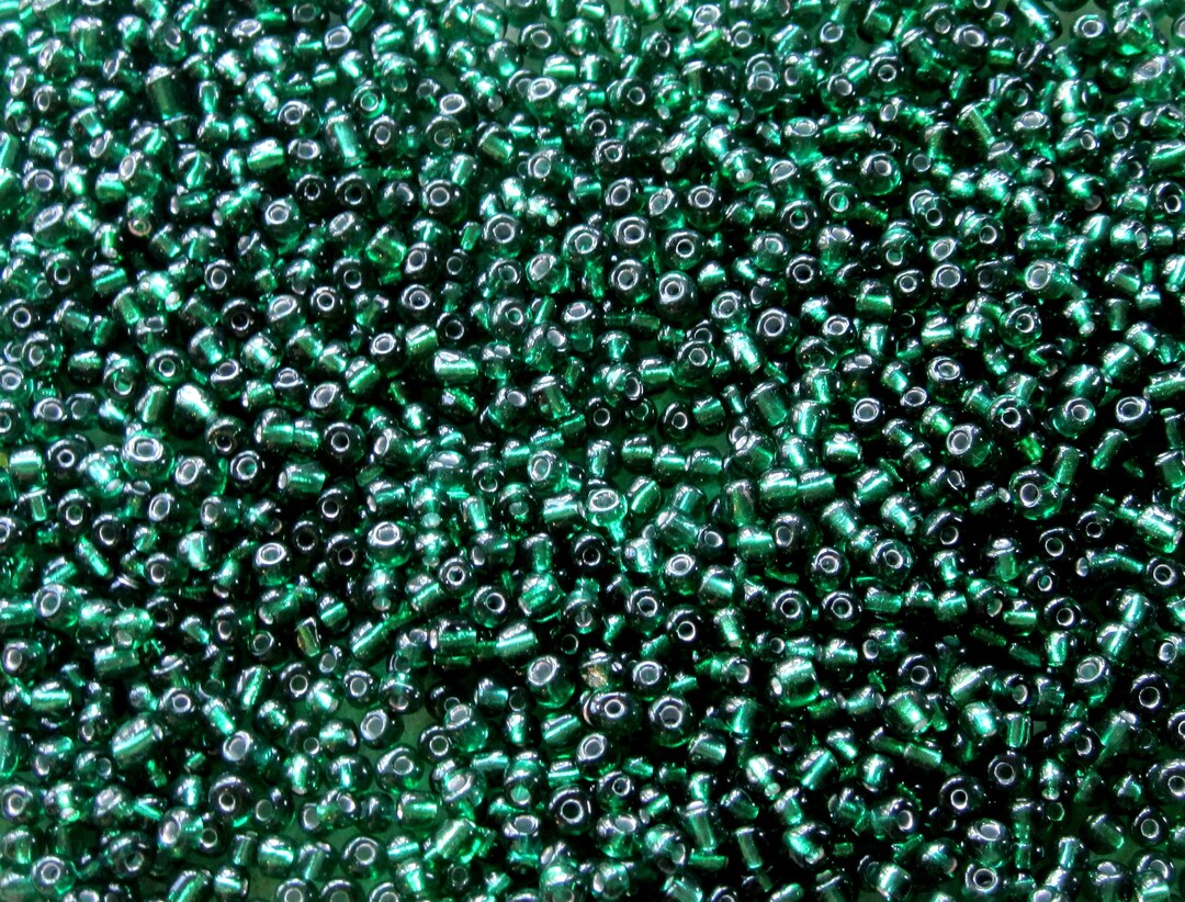 SL Emerald Green Glass Seed Beads, 6/0 E Beads Loose Lot, Jewelry ...