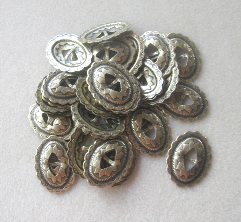 Antiqued Brass Concho Finding Western Wear Slotted Conchos - Etsy