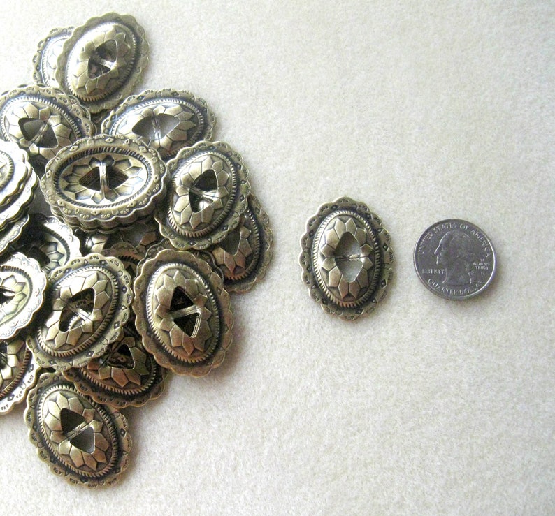 Antiqued Brass Concho Finding Western Wear Slotted Conchos - Etsy
