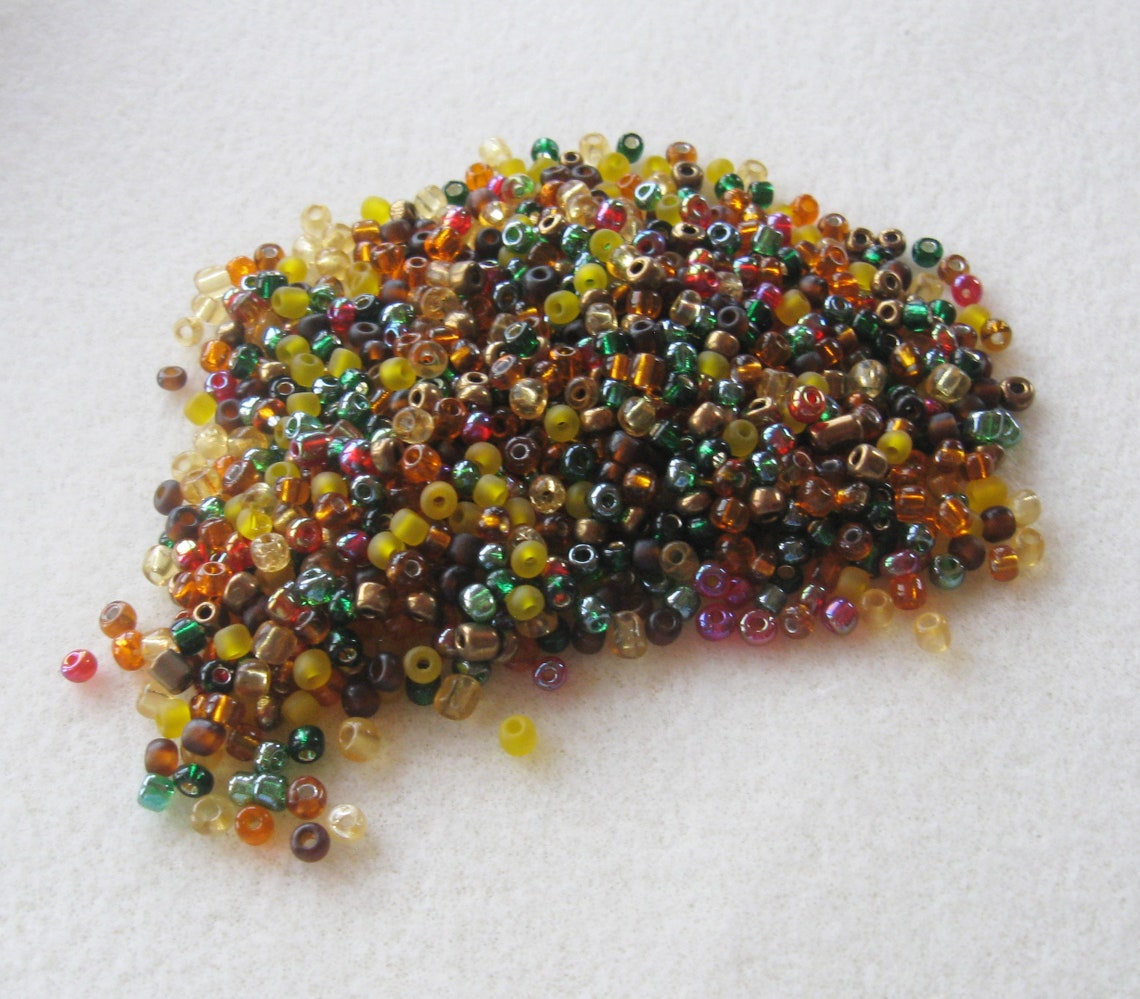 Jewelry Making Beads Glass Seed Beads 'autumn' Bead - Etsy