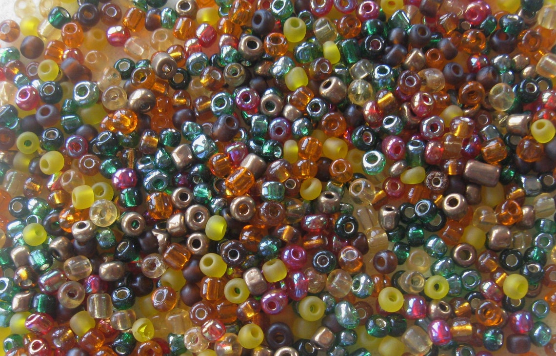 Jewelry Making Beads Glass Seed Beads 'autumn' Bead - Etsy