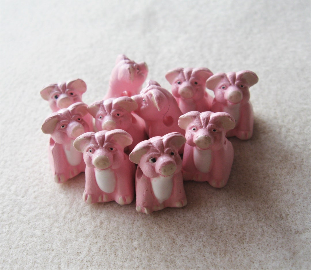 Pink Peruvian Ceramic Pig Beads, Jewelry Making Beads, (2) - Etsy