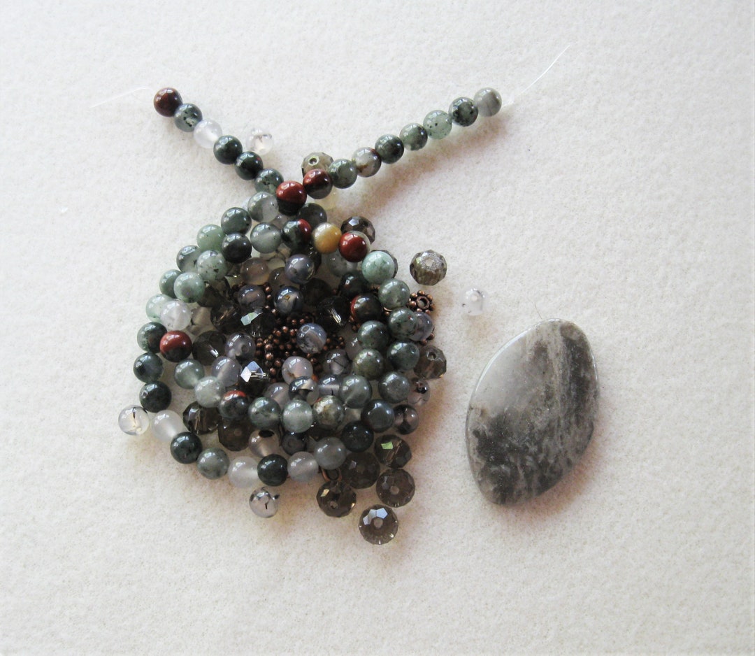 Gray Moonstone Pendant African Bloodstone Gemstone DIY - Etsy