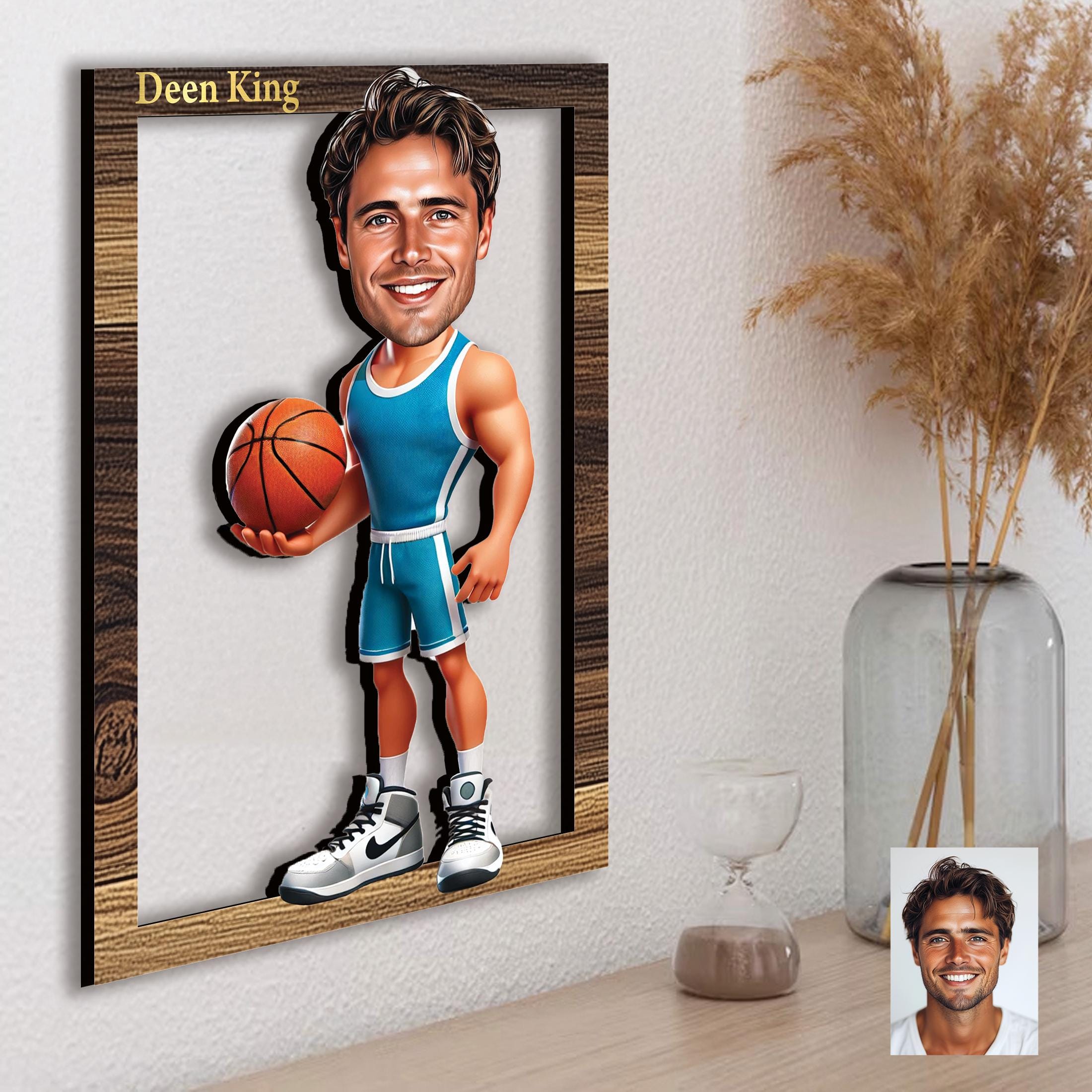 Personalized Caricature Portrait of Basketball Player From Your Photo ...