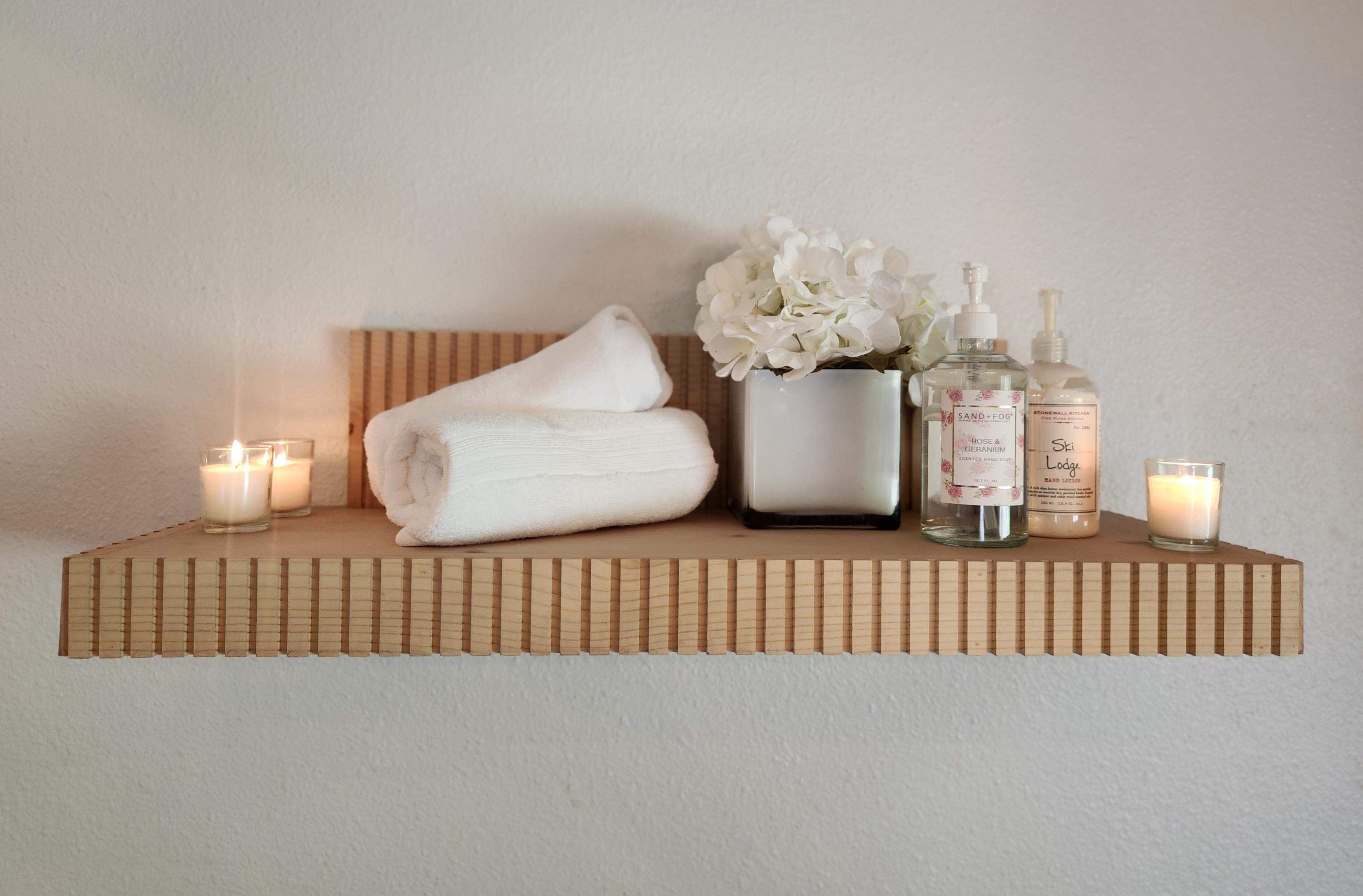 Custom Floating Fluted Shelf | Mid-century | Wall Shelf | Kitchen ...