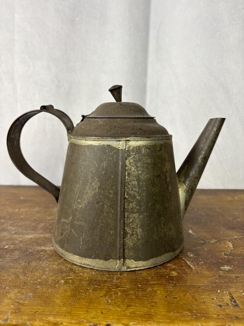 Antique Tinned Iron Teapot - Etsy
