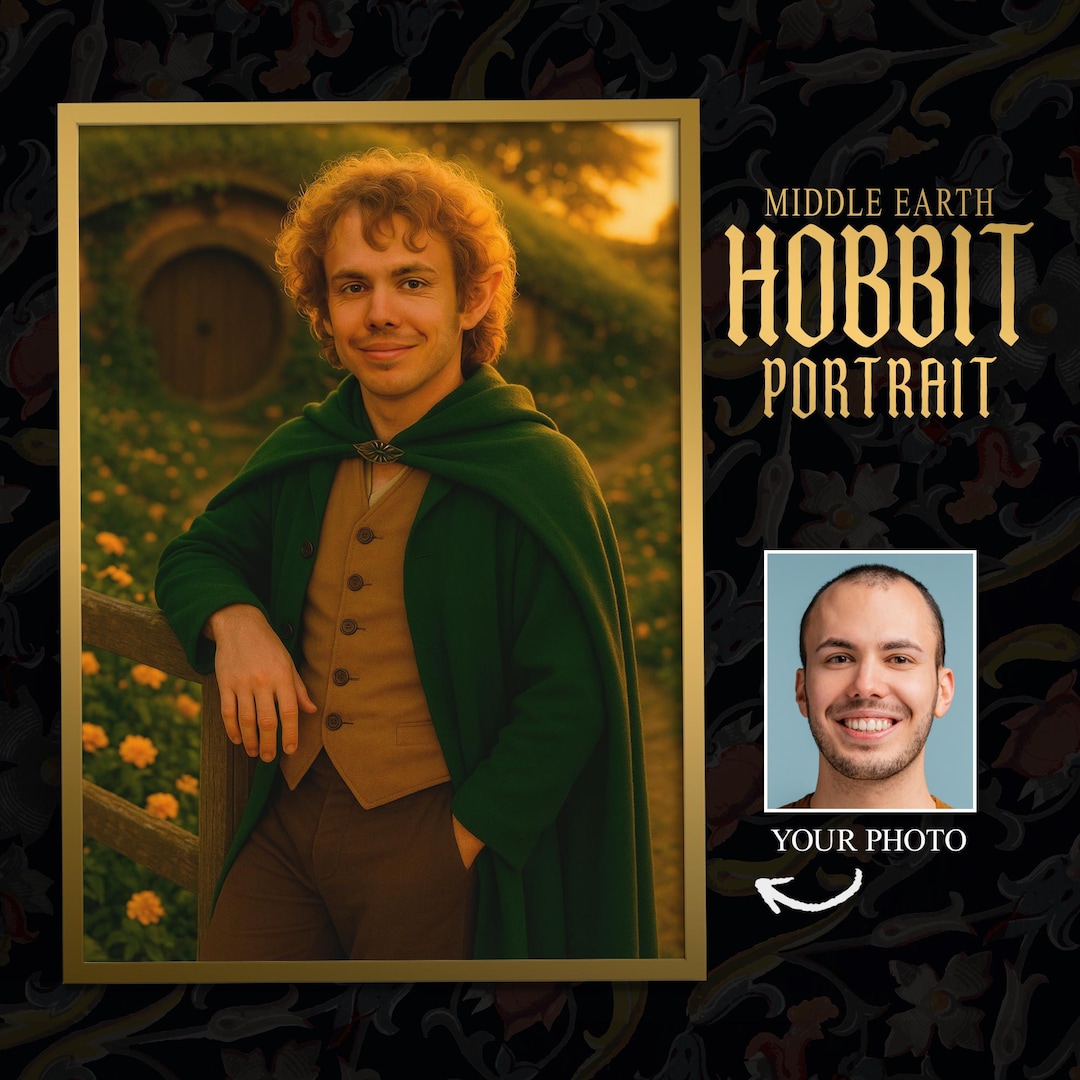 Middle Earth Hobbit Portrait From Photo | Pippin Custom Poster ...