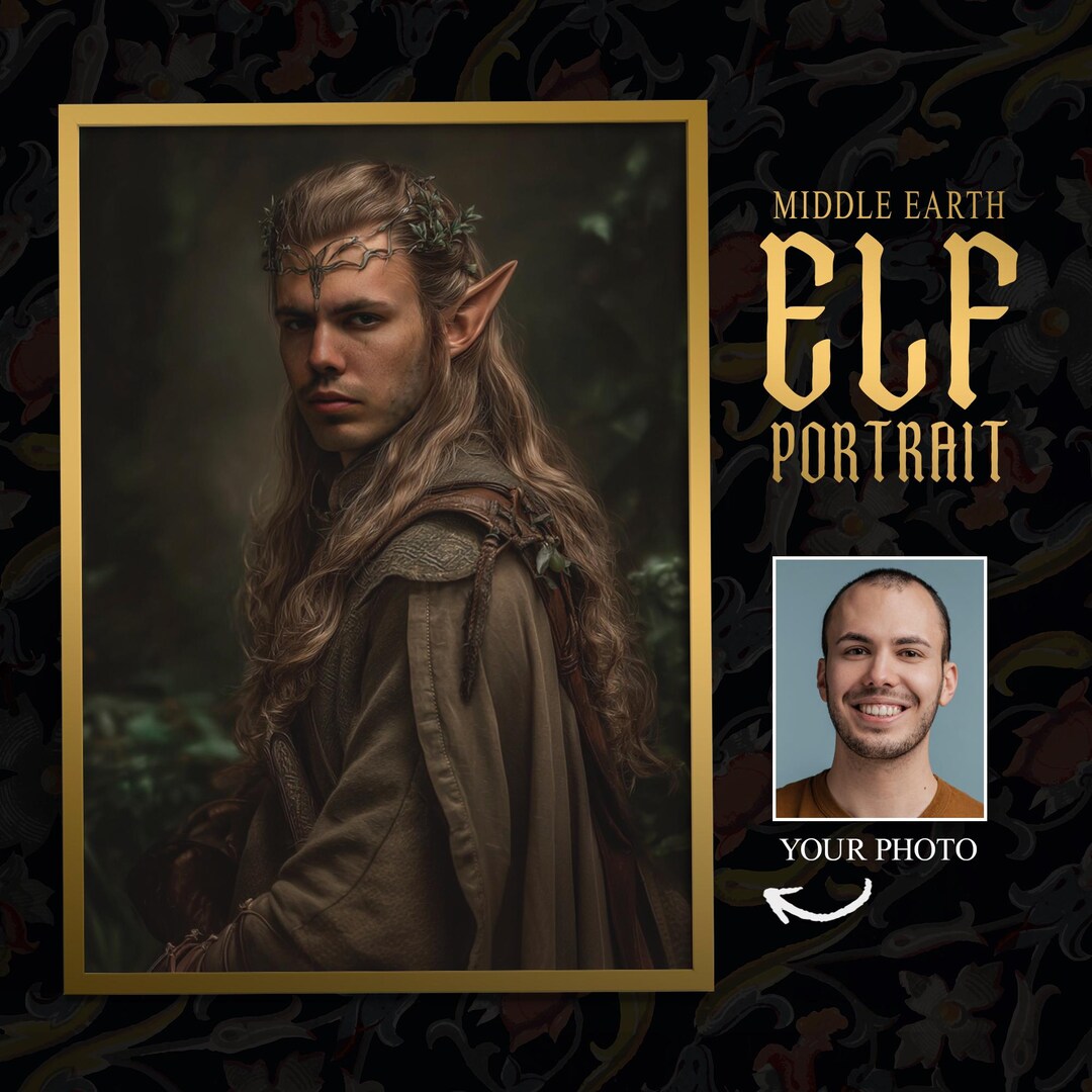 Buy Custom Middle Earth LOTR Elf Portrait Poster Digital Download Dad ...