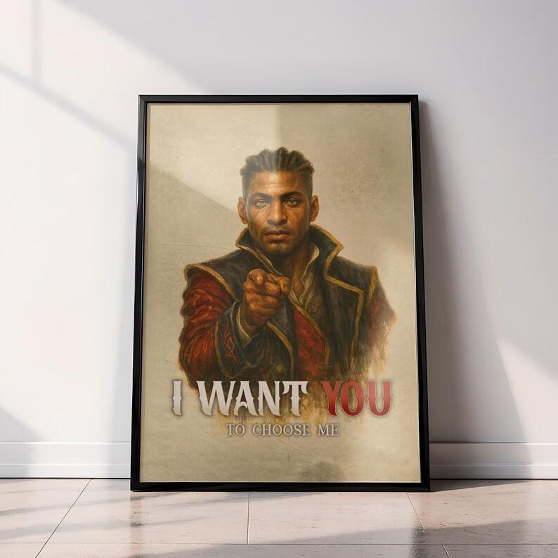 Baldur's Gate 3 Wyll Poster – Warlock Fantasy Wall Art | Hero RPG Print ...