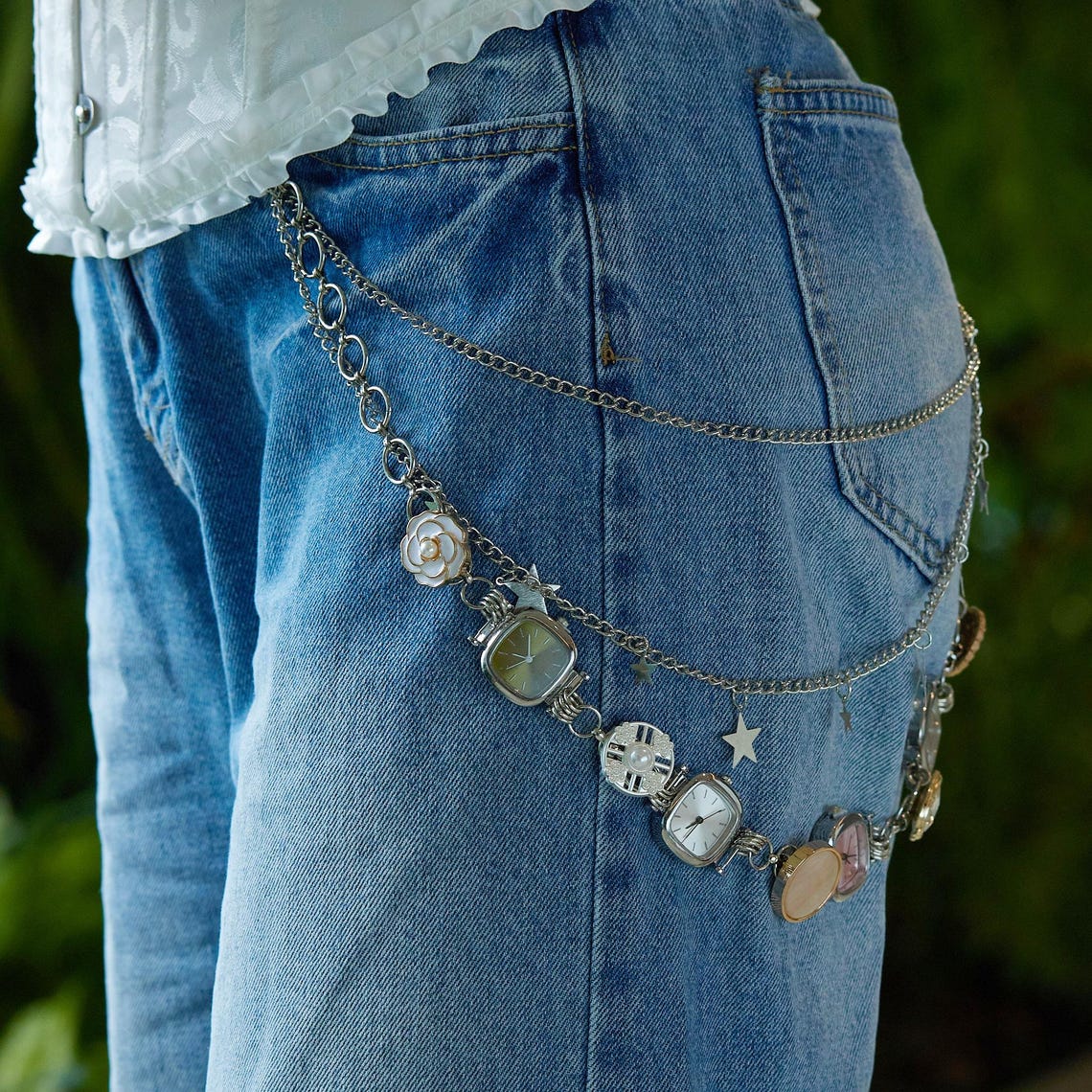 Triple-layer Watch Waist Chain | Vintage Colorful Pants Accessory ...